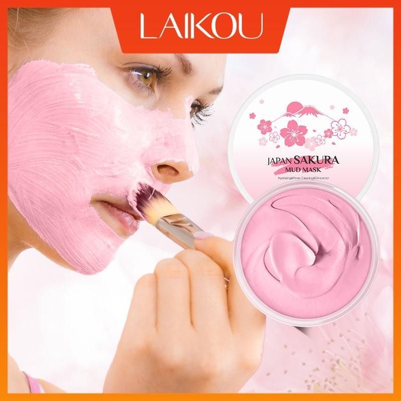 LAIKOU Sakura Mud Mask Deep Clean Whitening Remove Blackhead Anti-Acne ...