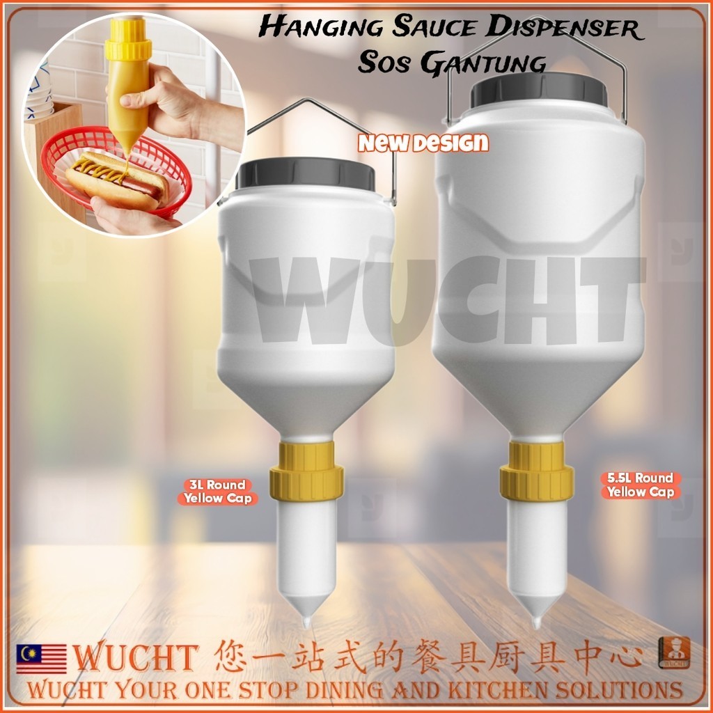 【WUCHT】3L Sauce Dispenser 5.5L Sauce Dispenser Hanging Sauce Dispenser ...