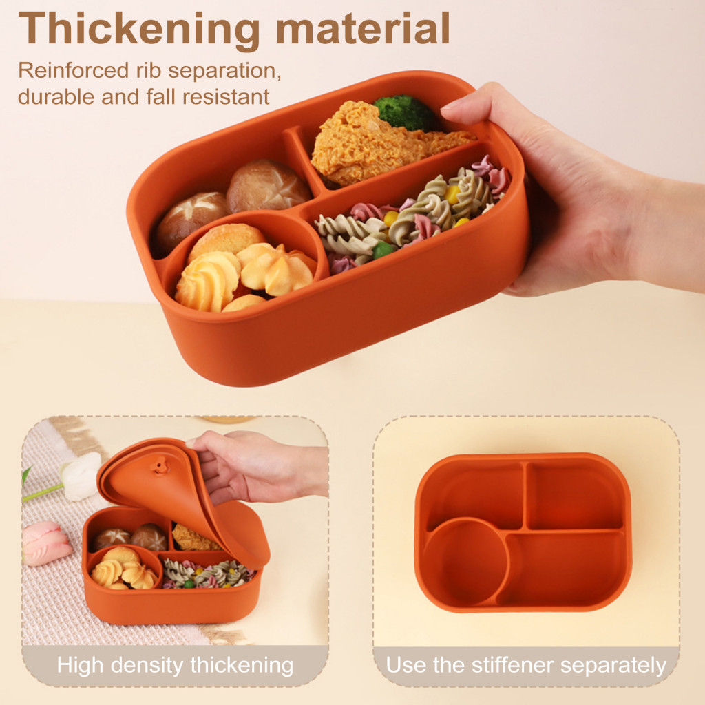 Food-grade Lunch Box Leak-proof Bpa Free Silicone Lunch Box with Multi ...