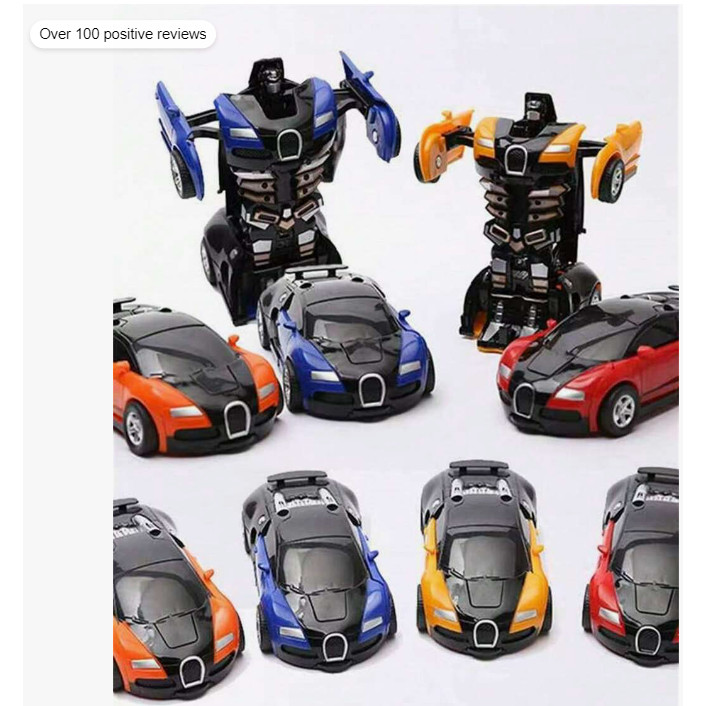 Eshion Cartoon Crash Impact Deformation Transforming Robot Car Toy Kids ...