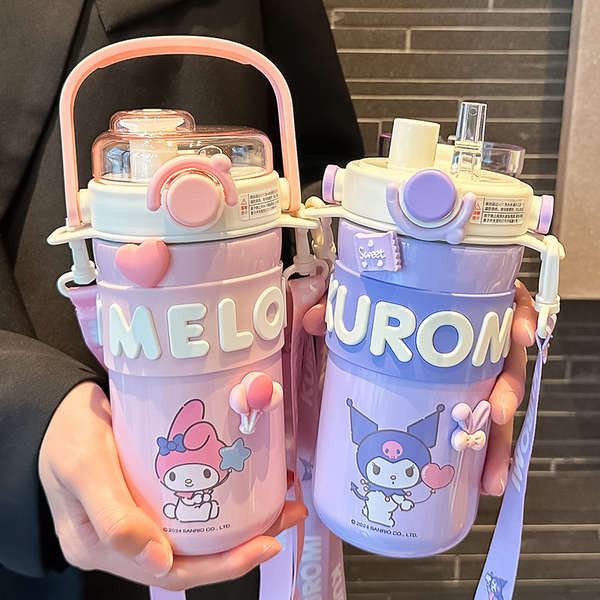 botol air kuromi botol air tahan sejuk kuromi water bottle with straw Piala Air Sanrio Kulomi ...