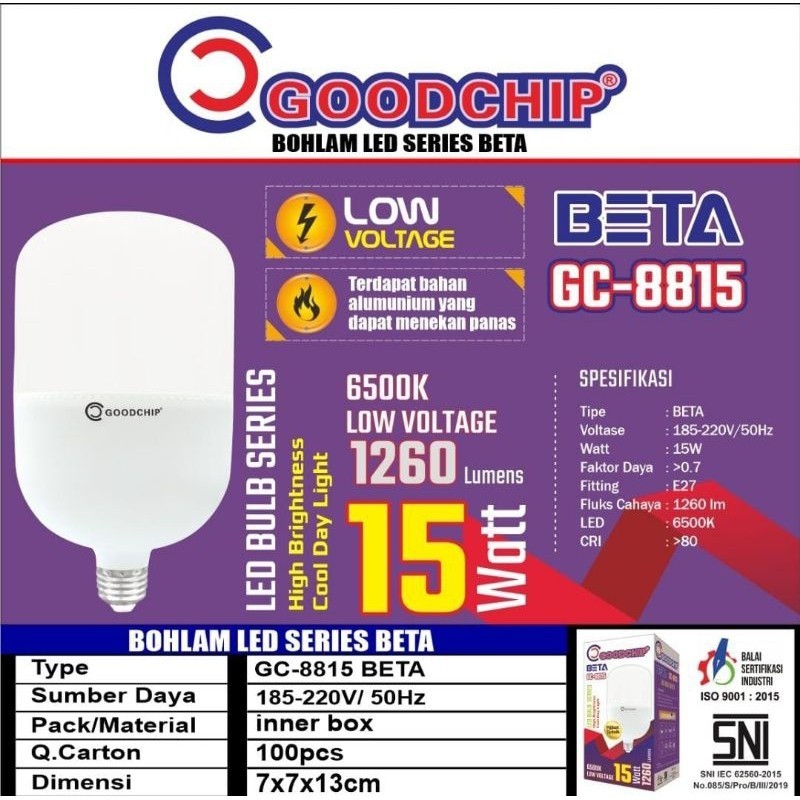 PUTIH 15watt LED bulb light bright white room LED bulb GOODCHIP BETA ...