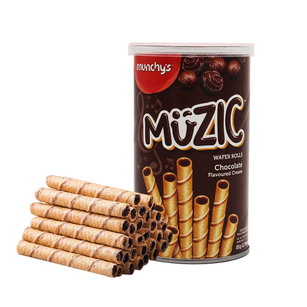 SKM Munchy's Muzic Wafer Rolls Chocolate Flavoured Cream (85g) Gulung ...