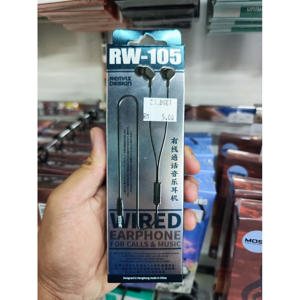 Remax RW-105 3.5mm Wired Earphone | Shopee Malaysia