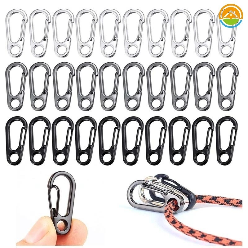 5Pcs/Lot Mini Carabiner Clips / Alloy Spring Snap Hook Keychain Clasps ...