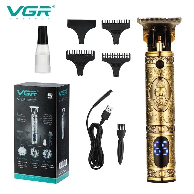 ORIGINAL VGR V-228 Steel Cordless Clipper Professional Hair Trimmer Rechargeable Hair Clipper ...
