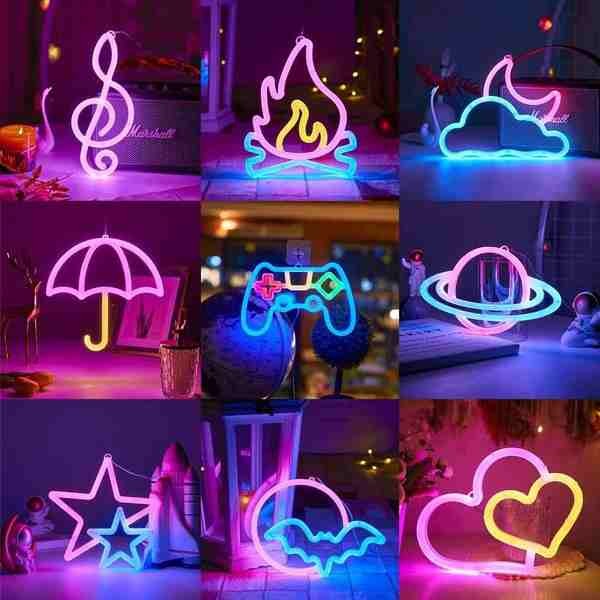 gaming room decoration decoration bedroom Lampu neon LED, gamepad ...