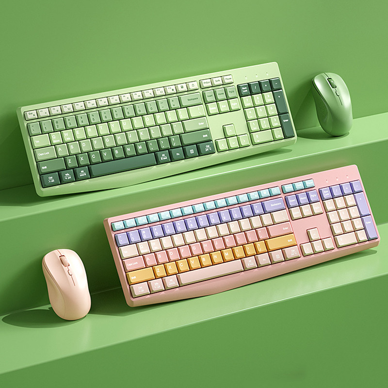 2.4G Wireless Keyboard Slient Click Ergonomic Keyboard Full Size ...