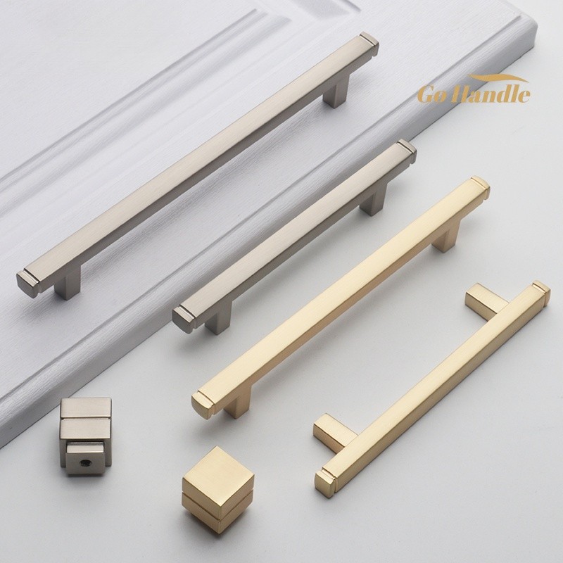 Modern golden long handle cabinet handle simple wardrobe handle drawer ...