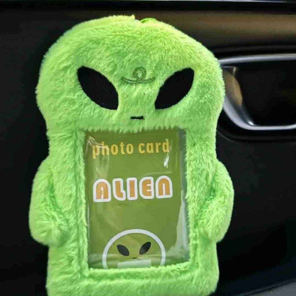 Kawaii Cartoon Alien Plush Photocard Holder Business Card Holder Credit ...