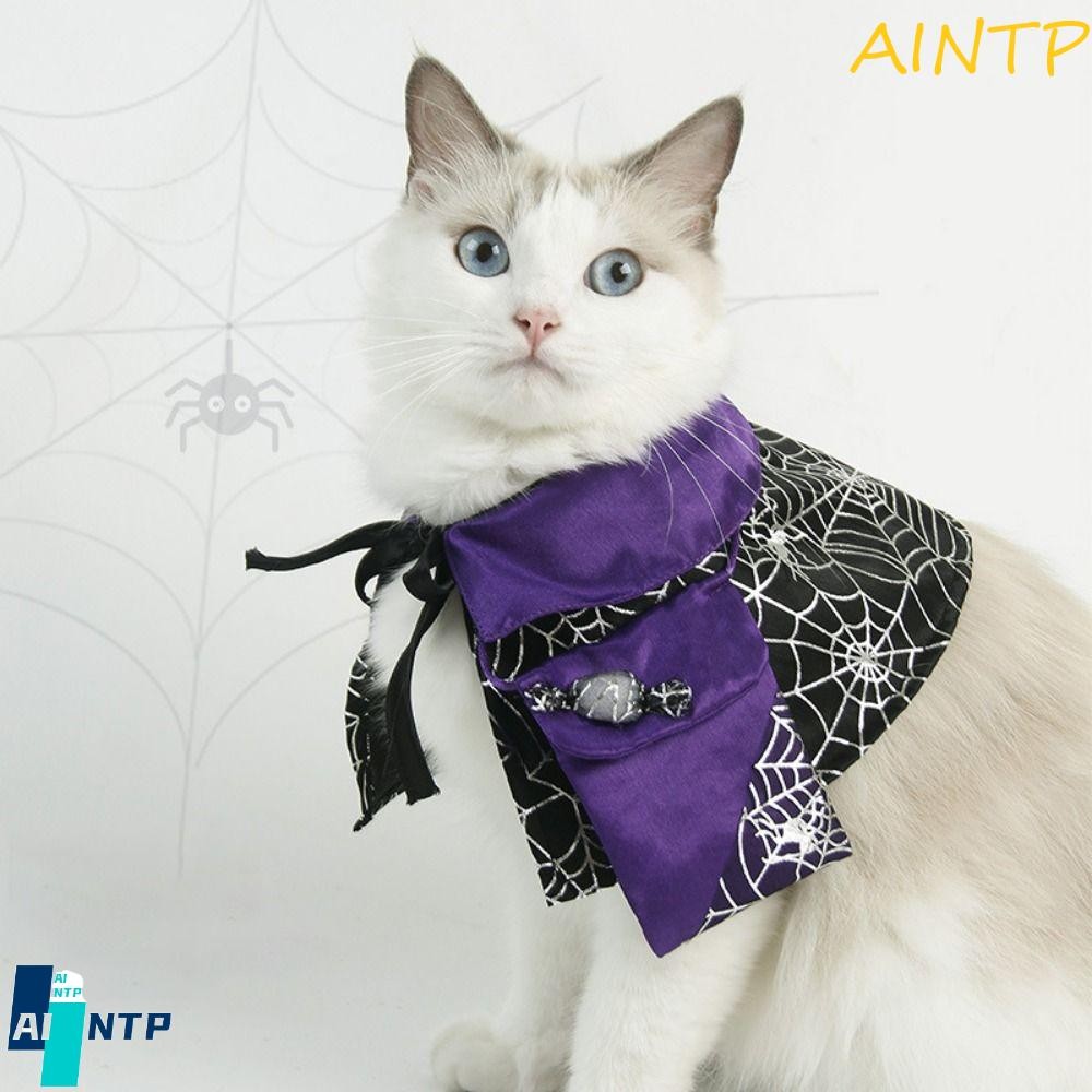 AINTP Cat Wizard Hat Cloak, Decorative Adjustable Dog Halloween Cape ...