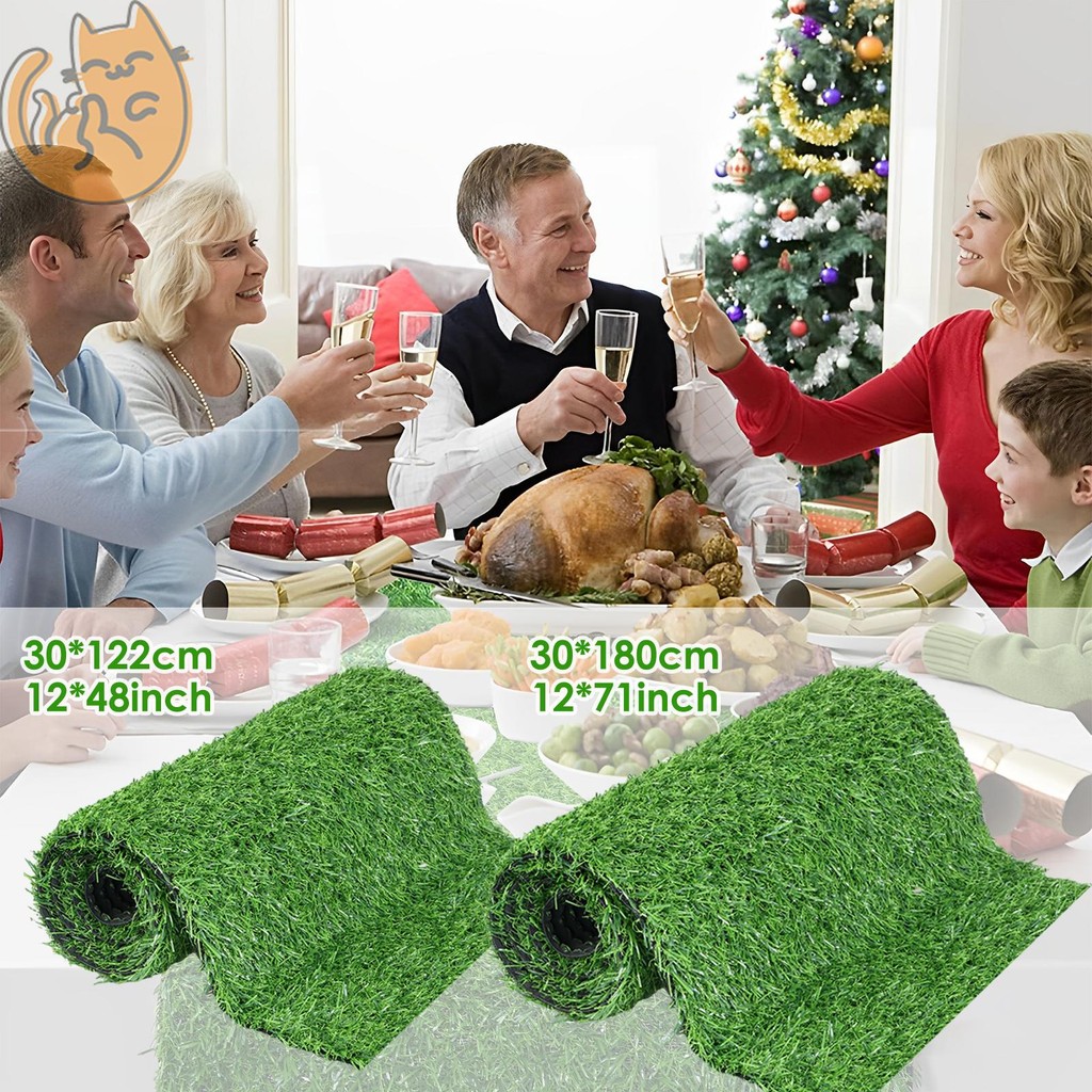 Artificial Grass Table Runner Soft Faux Grass Table Cloth DIY Anti ...