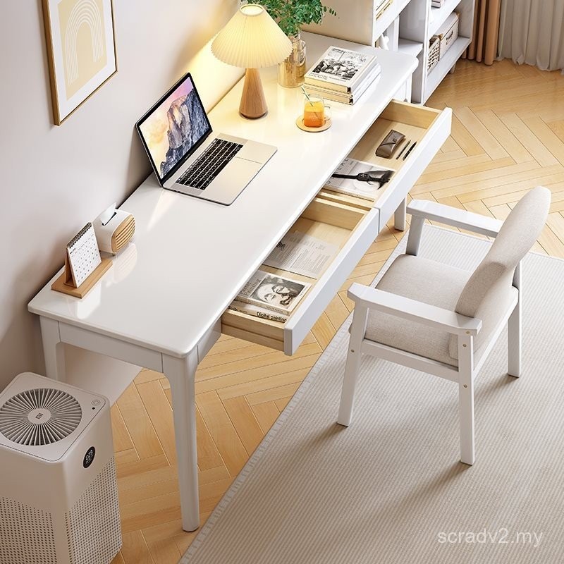 Semua meja sempit kayu pepejal 40/45cm meja lebar komputer rumah meja ...