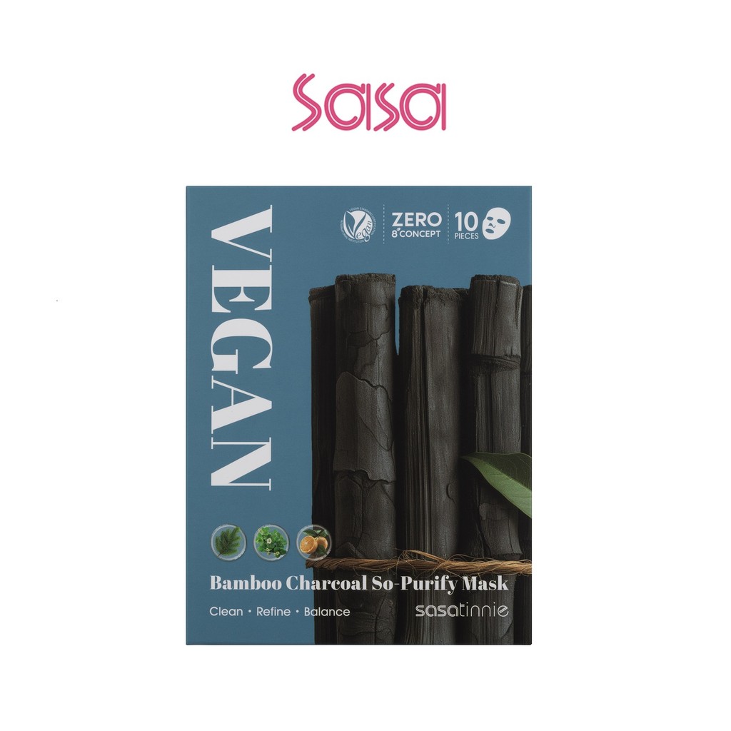 SASATINNIE : Bamboo Charcoal So-Purify Mask (10's) | Shopee Malaysia