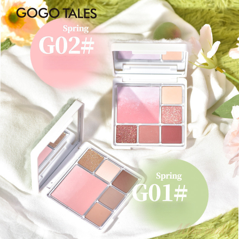 GOGO TALES Eyeshadow Palette 戈戈舞眼影盘腮红珠光哑光 Blush For Contouring And ...