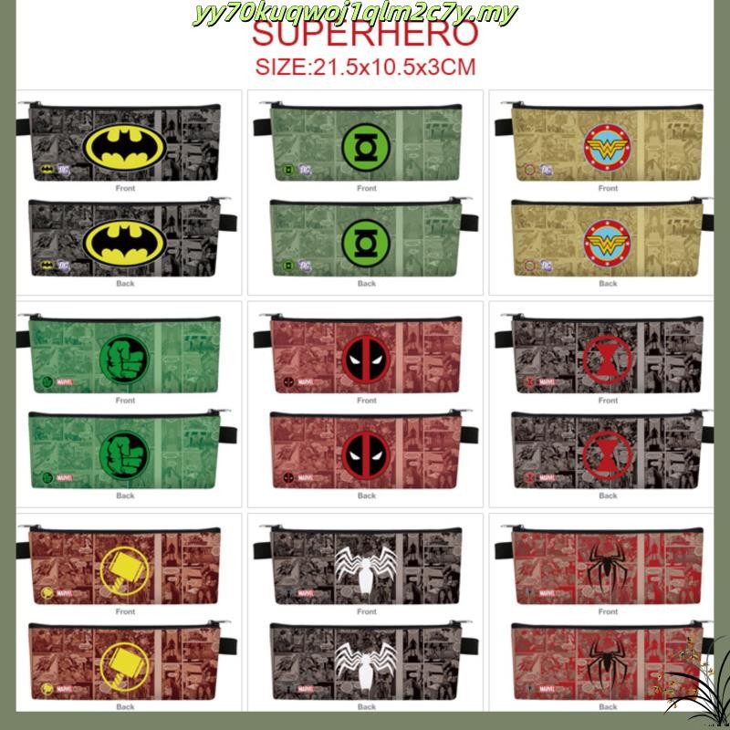 Marvel Venom Deadpool Iron Man Hulk Color Cartoon Student PU Pencil Box ...