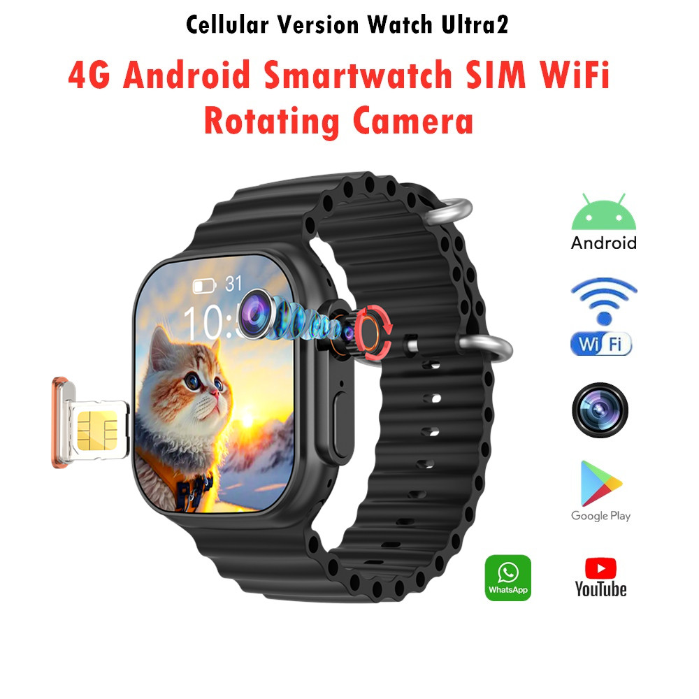 Cellular Version Watch Ultra2 Smart Watch SIM Card And WiFi 4G Android ...