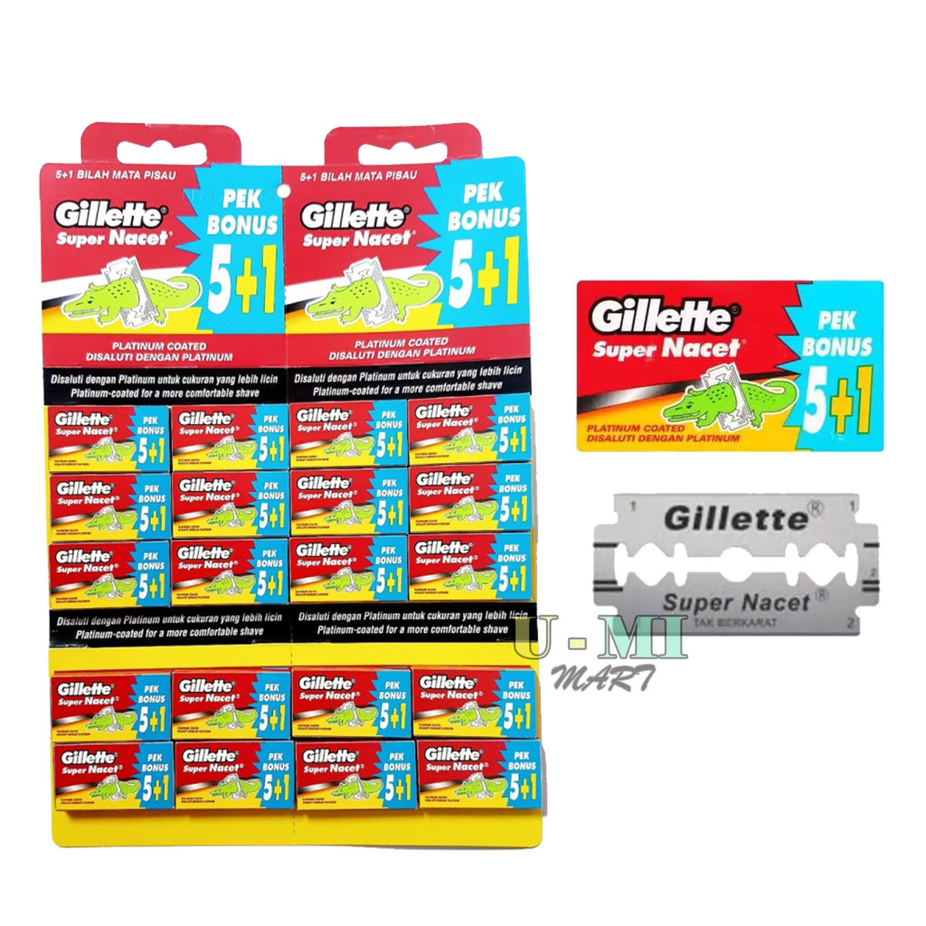 GILLETTE SUPER NACET RAZOR BLADES (5+1 BLADES) | Shopee Malaysia
