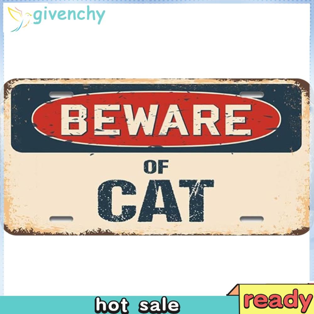 Vintage Metal Beware of Cats Tin Sign Rectangular Iron Painting ...