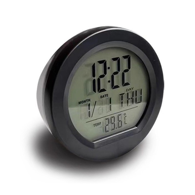 W* Car Digital Clock Automotive Dashboard Mount Clock Solar Powered ...