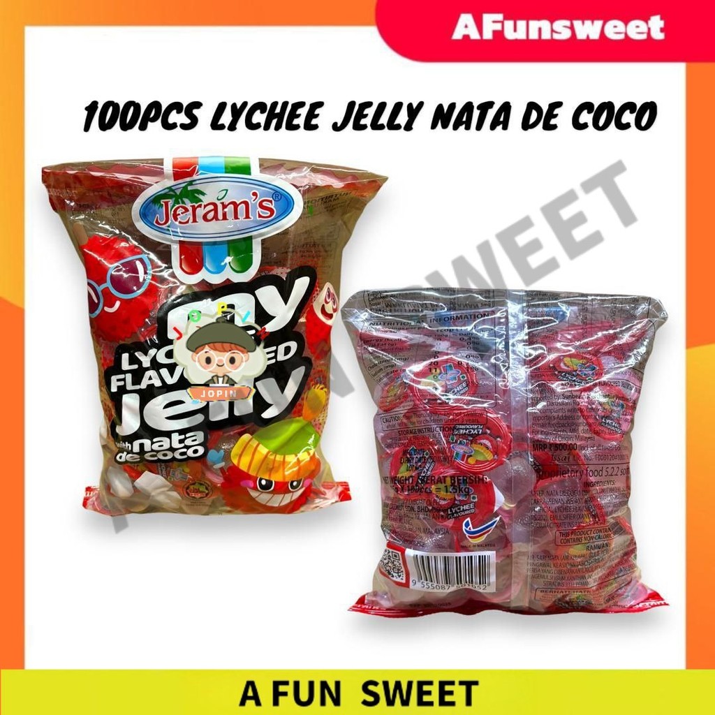 100pcs Jeram Lychee Jelly My Laici Flavoured Jelly With nata de coco (1 ...