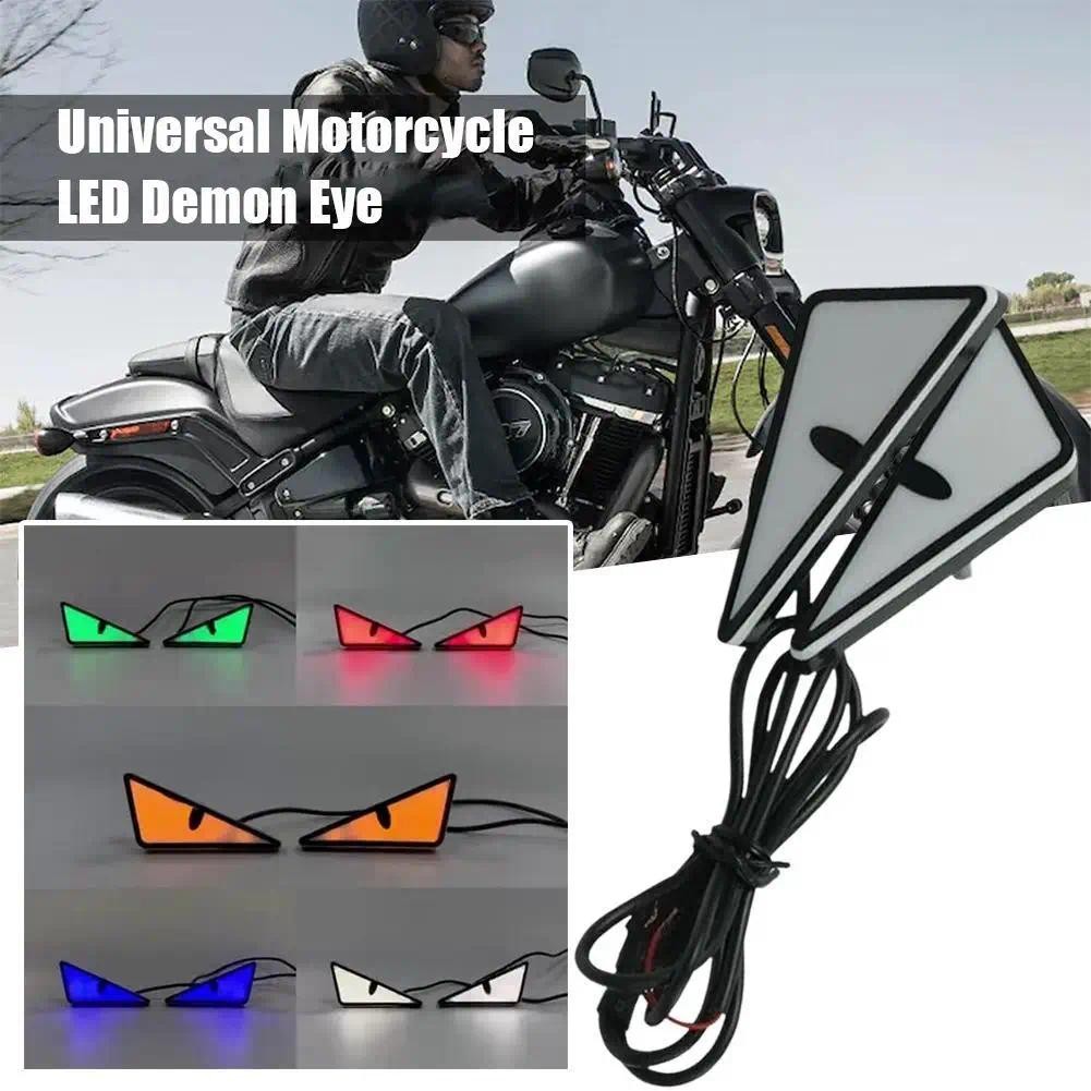 Universal Motorcycle LED Triangle Demon Eye Light Evil Eyes Headlight ...
