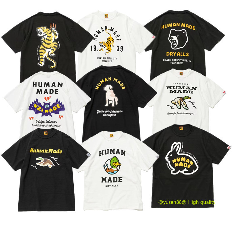 Hot ***** HUMM ** Retro Slub Cotton Round Neck Loose T-Shirt Cartoon ...