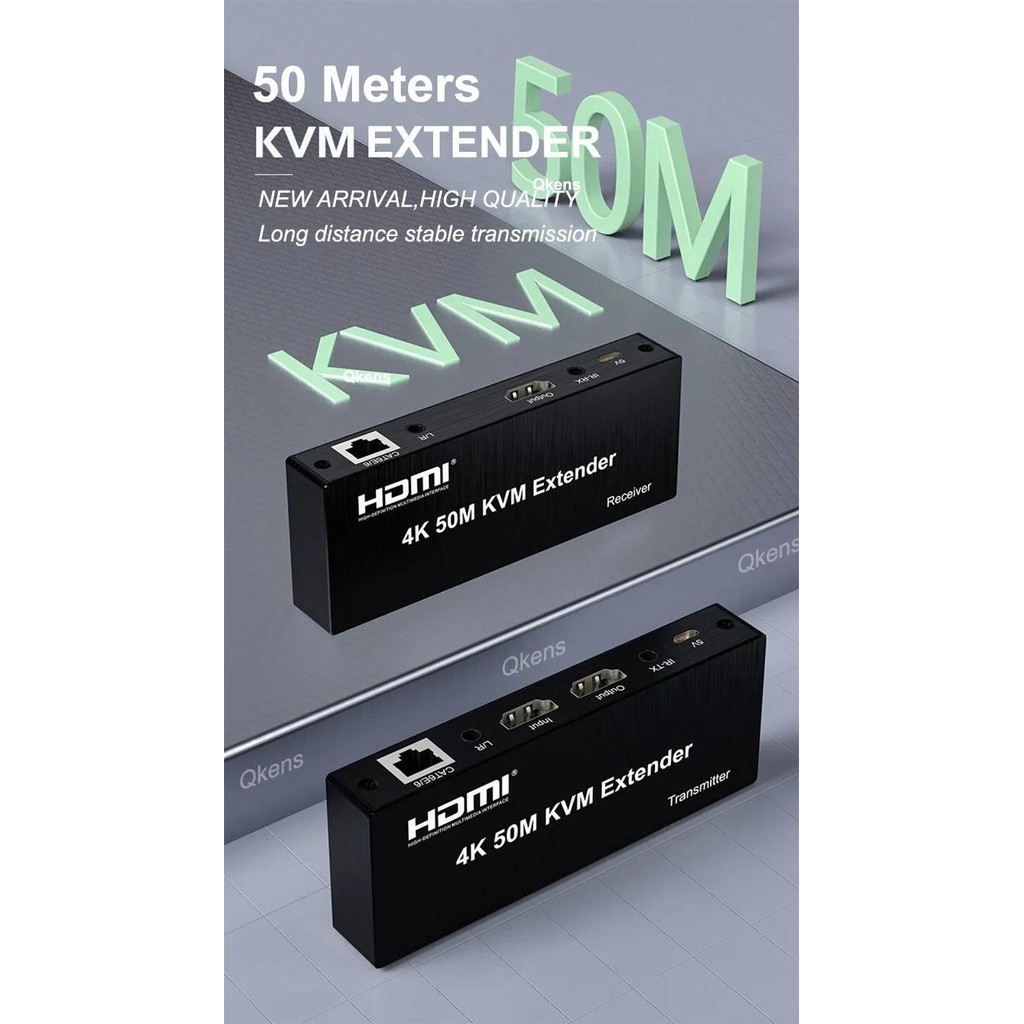 4K 50M HDMI KVM Extender Over Rj45 Cat6 Ethernet Cable Audio Video ...