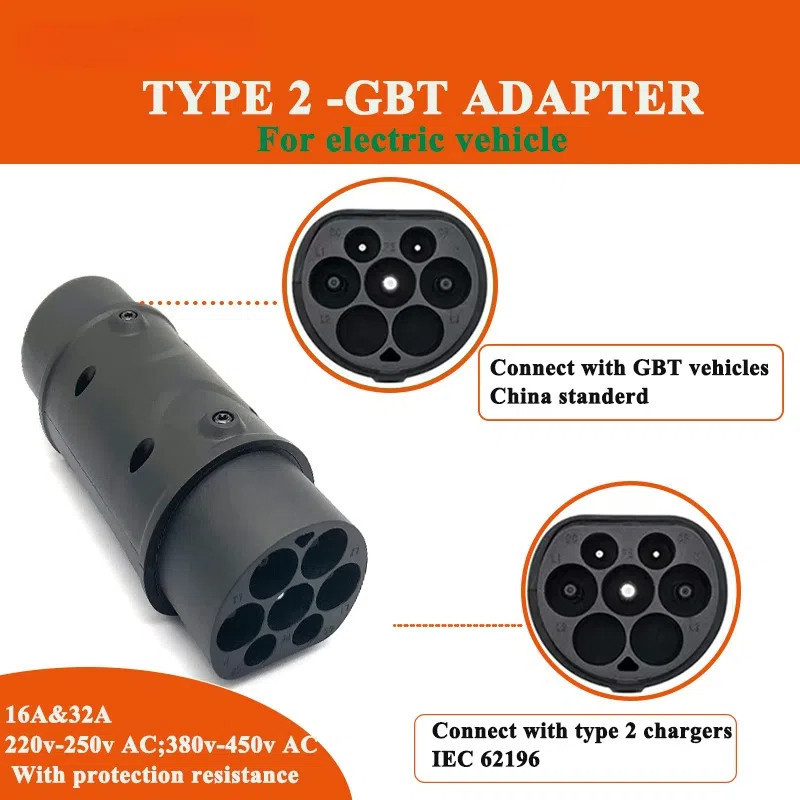 16/32A 11/22KW Type 2 to GBT Electric Vehicle Adapter IEC 62196-2 GBT ...