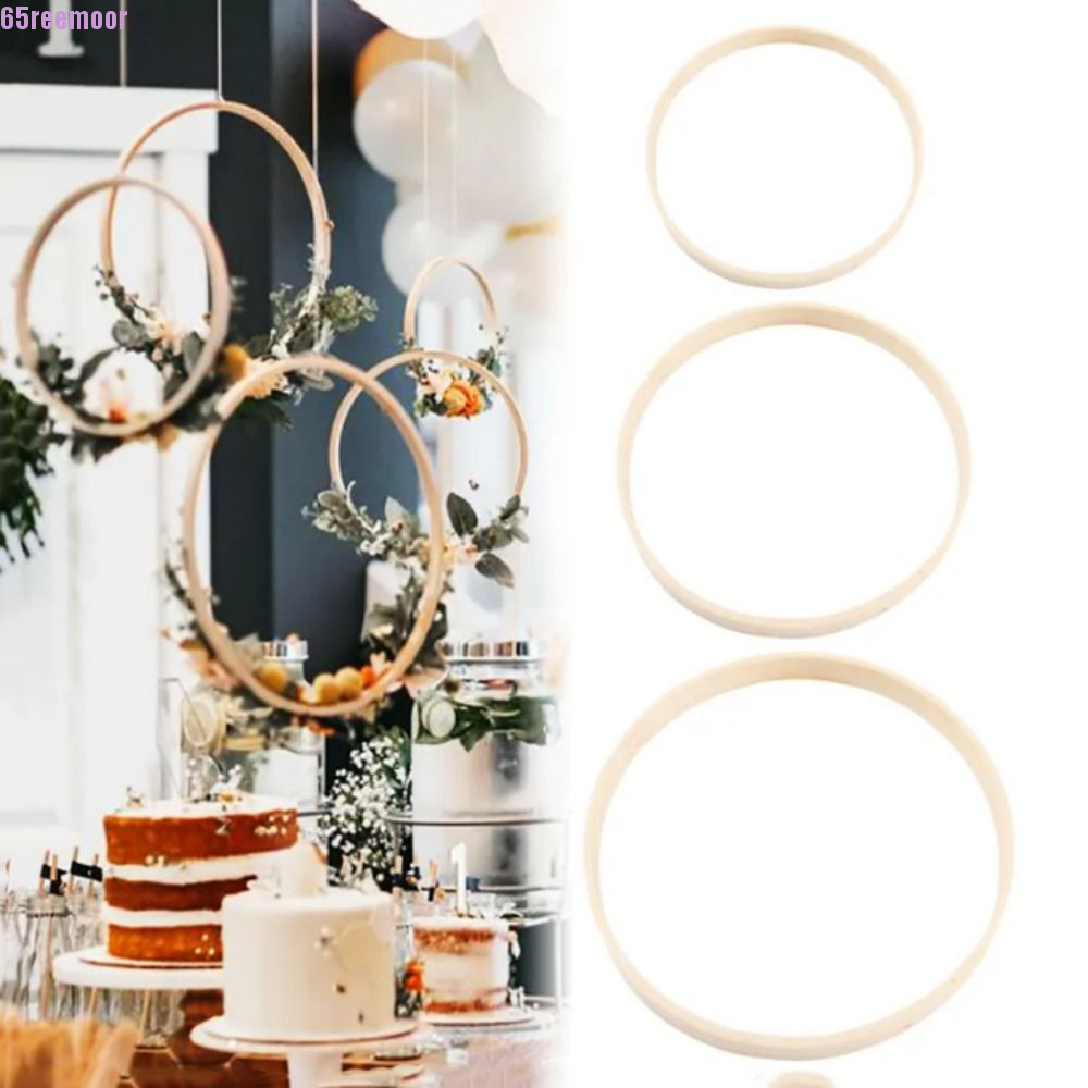 REEMOOR Bamboo Circle, 10-30cm Bamboo Flower Wreath Ring, Decorative ...