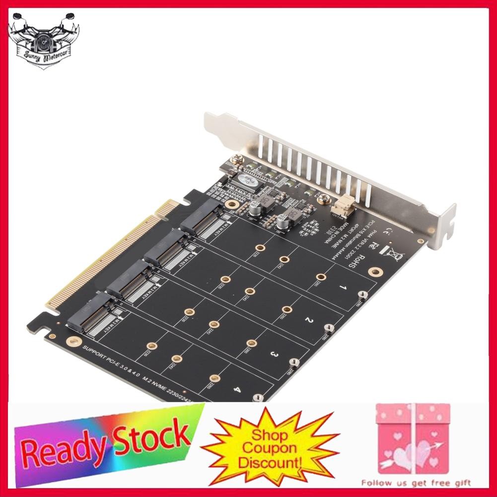 Sunnyhousess M.2 NVME SSD To PCIE X16 Adapter 4 Port Array Card High ...