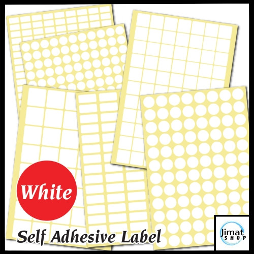 Self Adhesive White Labels Sticker | Squre Retangle | Penanda Buku | A5 ...