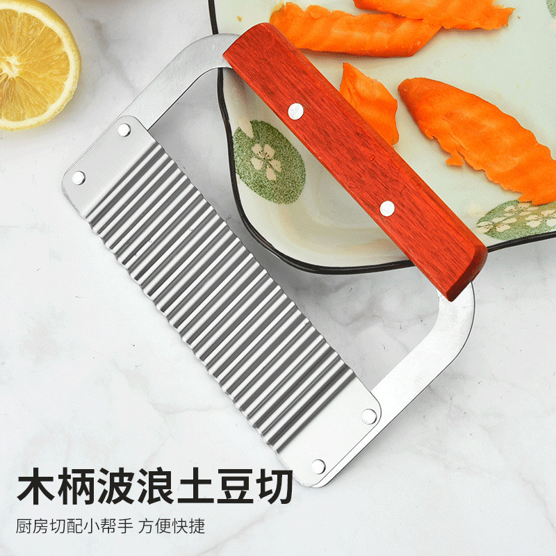 Wave Edge Knife Stainless Steel Wolf Tooth Potato Knife Strip Cutter ...