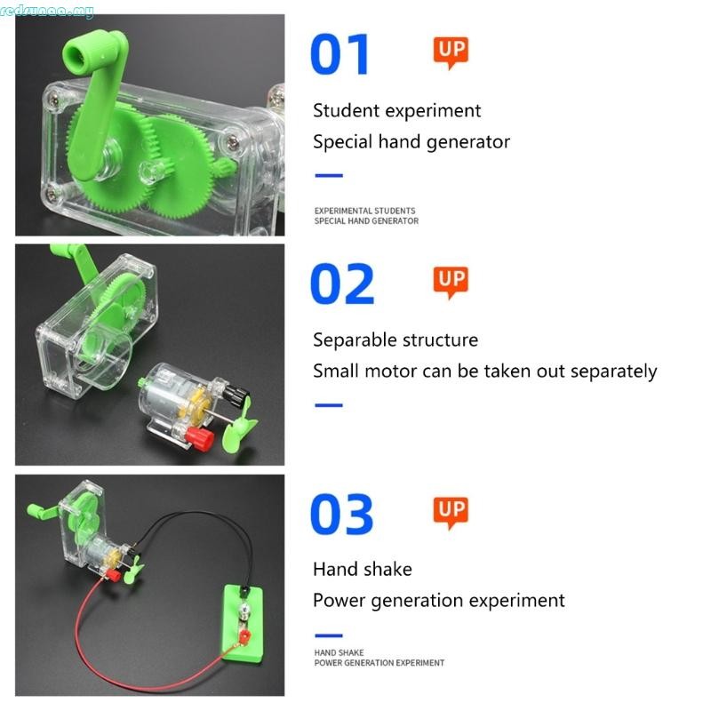 redsunaa Hand-cranked Generator Mini DIY Dynamo Demonstration Motor ...