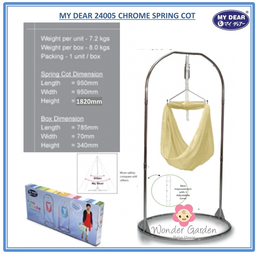 My Dear 24005 Height Adjustable Chrome Spring Cot (Buaian Besi ...