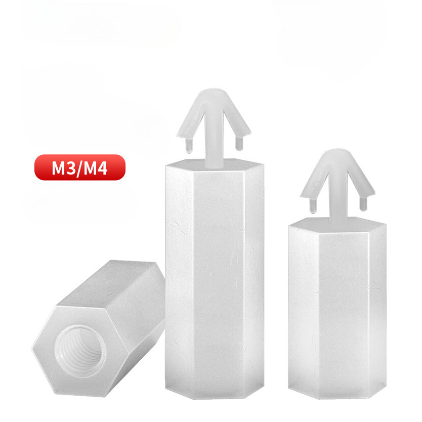 Button Type Hexagonal Isolation Column Nylon Column M3M4 Push-In Type ...