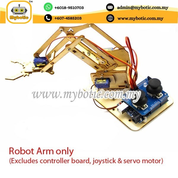 Arduino DIY Robot Arm Wood 4DOF | Shopee Malaysia