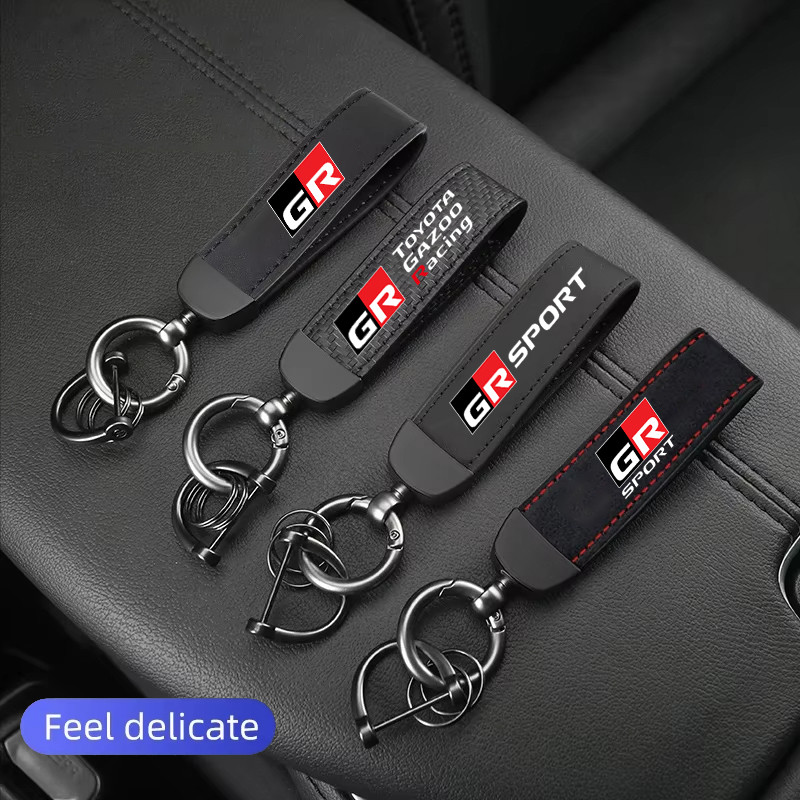 Toyota GR Sport Gazoo Racing Car Suede Leather Keychain Pendant Key ...