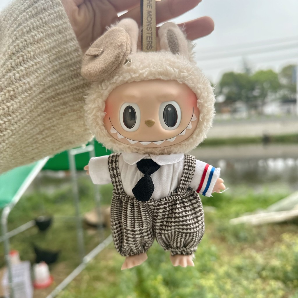 Labubu Clothes V1 V2 with Beret Hat 17cm Labubu Have A Seat Outfit ...