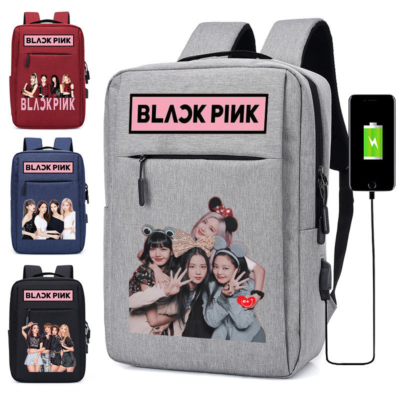 Korean BLACKPINK Backpack for Women Laptop Bagpack Student Travel Bag ...