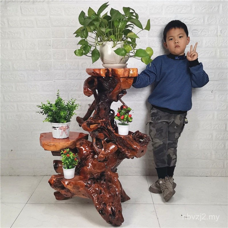 Pendirian Bunga Ukiran Akar Asli Kayu Pejal Berbilang Lapisan Pendirian ...