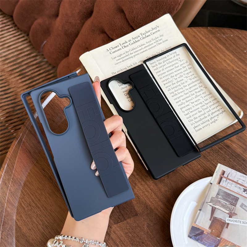 Luxury Ultra-thin Matte Silicone Wrist Strap Case for Samsung Galaxy Z ...