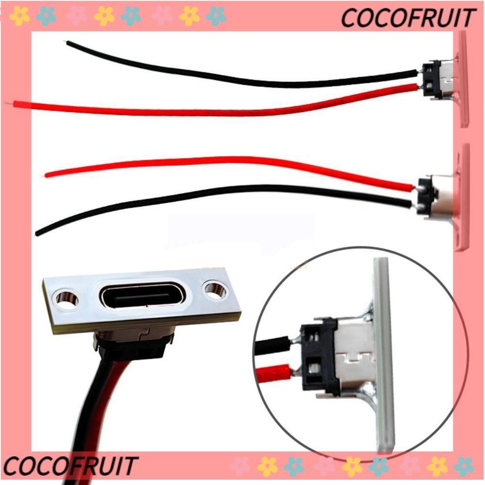 COCOFRUIT Female Connector Jack, Type-C 2P USB Jack, Charging Data Port Strip Line Of Solder ...