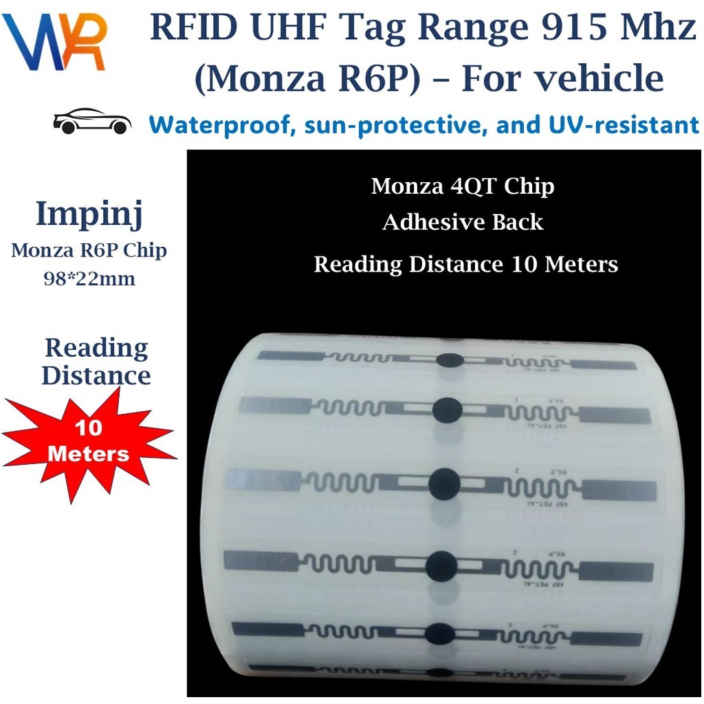 UHF RFID tag sticker Wet Inlay 915mhz Impinj Monza R6P – For vehicle ...