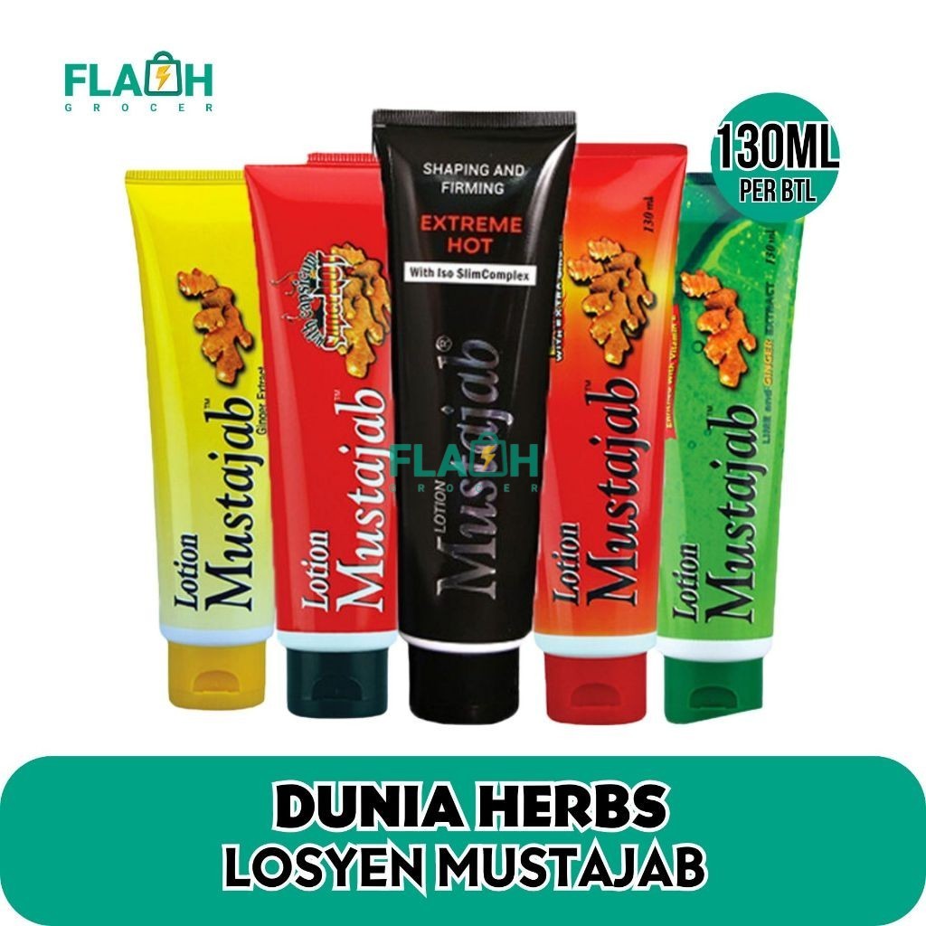 Dunia Herbs Losyen Mustajab- 130ml (Extreme Hot / Ginger Rxtract/ Lime ...