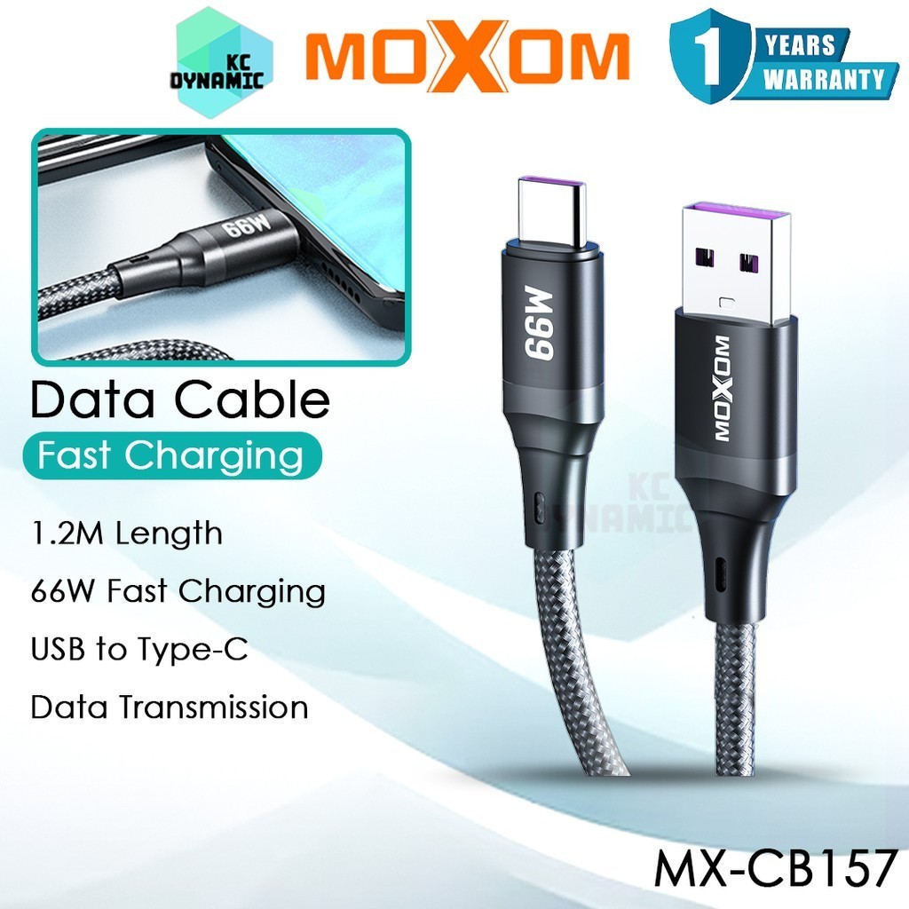Moxom MX-CB157 66W Data Cable Fast Charging Cable 1.2M Length Mobile ...