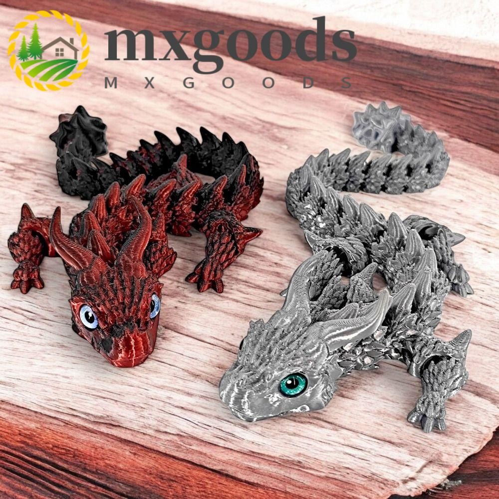 MXGOODS 3D Printed Dragon, Chinese Dragon Laser 3D Printed Diceratops Dragon, Movable Jointed ...