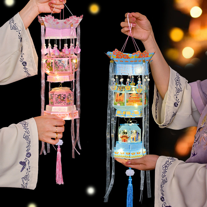 2025 Mid-Autumn Festival Handheld Lanterns Ancient Style Double Layered ...