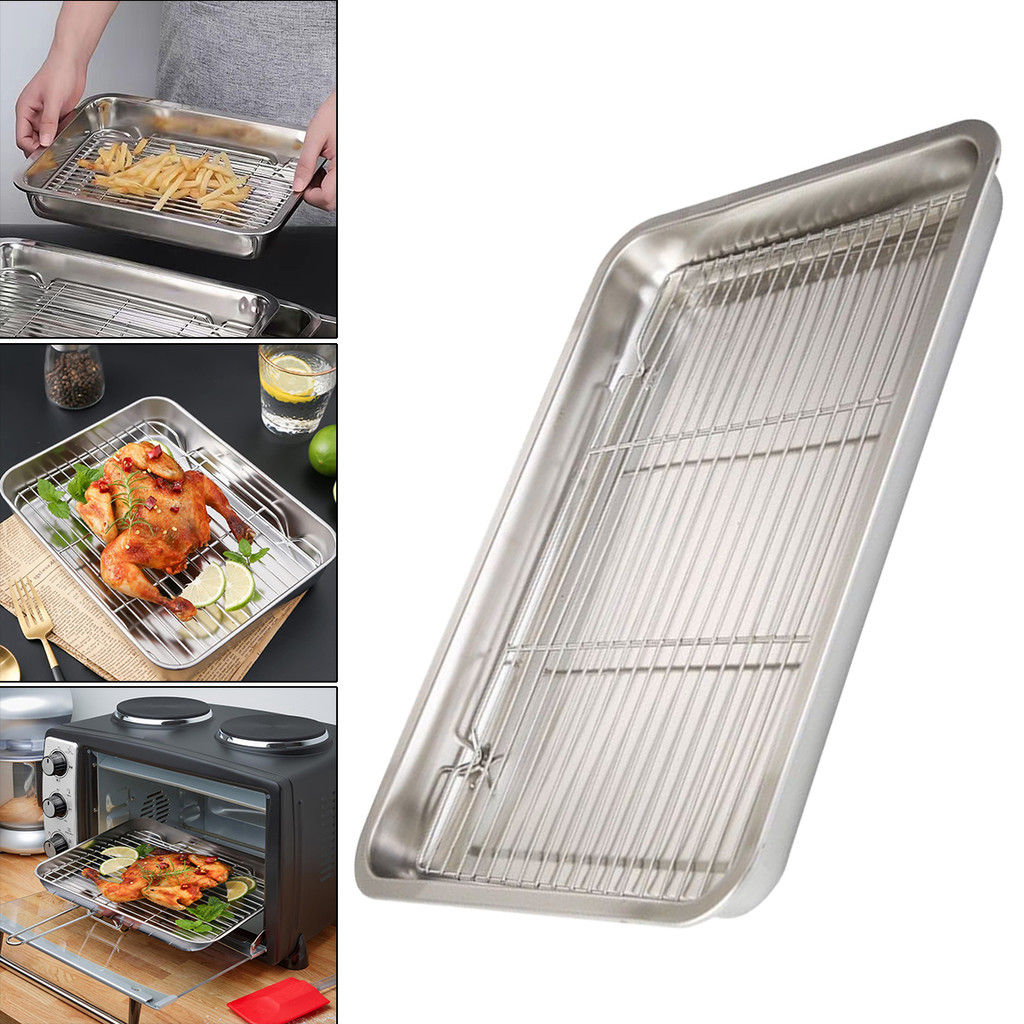 1 Pcs Stainless Steel Baking Tray, Plate Bbq Tray With Removable ...