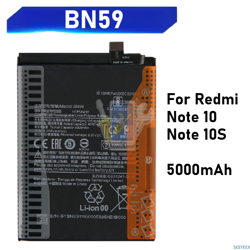 BN59 for Redmi Note 10 Note 10S 5000mAh mobile phone battery | Shopee ...